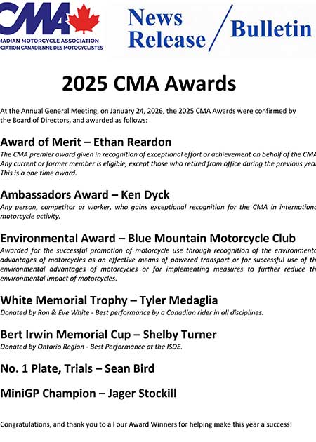 2025 CMA Awards | Direct Motocross Canada
