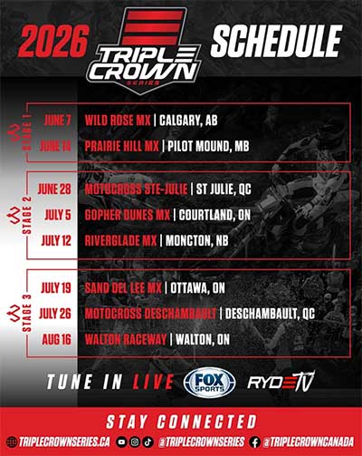 Updated 2026 Canadian Triple Crown Series Motocross Nationals Schedule ...